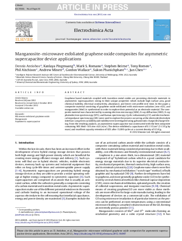(PDF) Manganosite–microwave exfoliated graphene oxide composites for ...