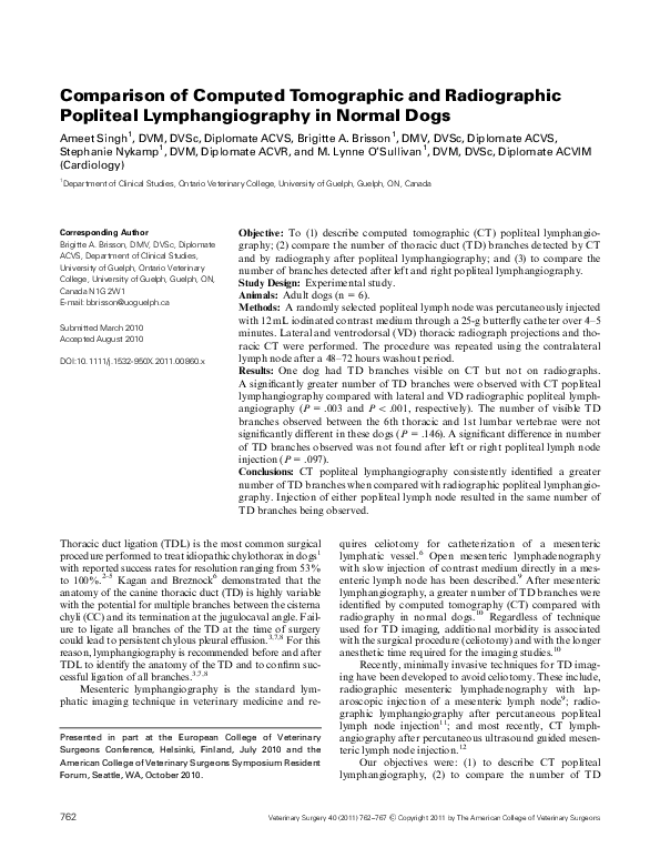 (PDF) Comparison of Computed Tomographic and Radiographic Popliteal ...