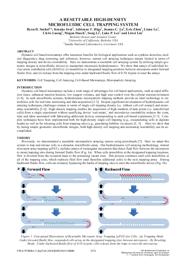 (PDF) A Resettable High-Density Microfluidic Cell Trapping System
