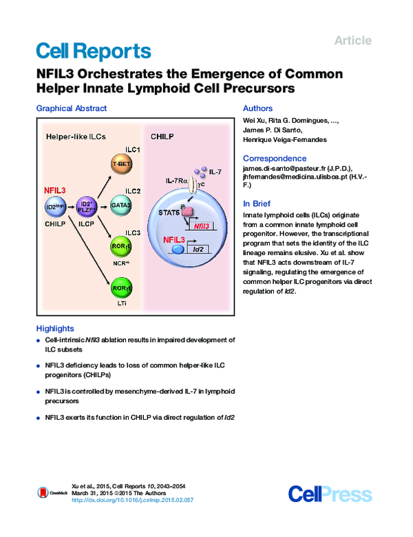 Pdf Nfil3 Orchestrates The Emergence Of Common Helper Innate Lymphoid