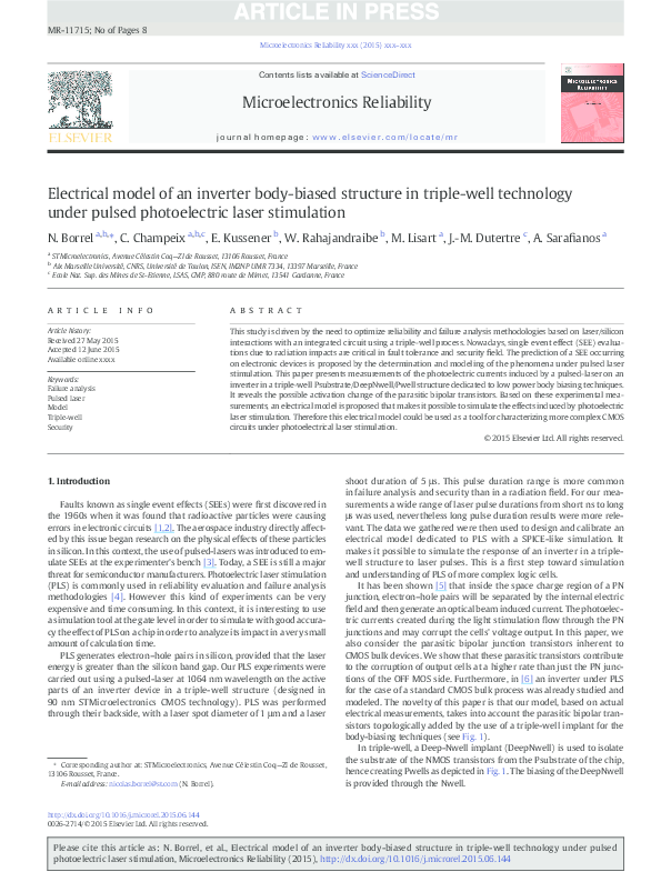 (PDF) Electrical model of an Inverter body biased structure in triple ...