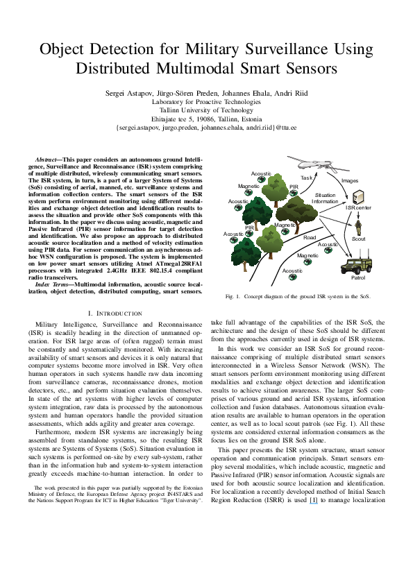 (PDF) Object detection for military surveillance using distributed multimodal smart sensors