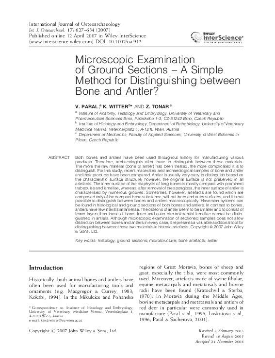 Pdf Microscopic Examination Of Ground Sections A Simple Method For Distinguishing Between