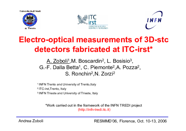 (PDF) Electro-optical measurements of 3D-stc detectors fabricated at ...