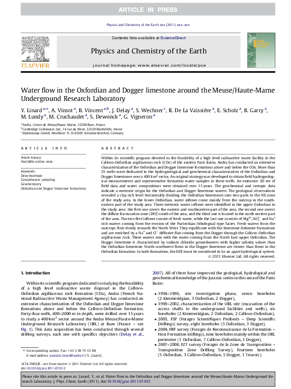 (PDF) Water flow in the Oxfordian and Dogger limestone around the Meuse ...