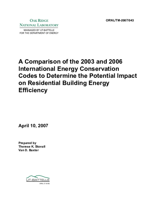 (PDF) A Comparison of the 2003 and 2006 International Energy ...