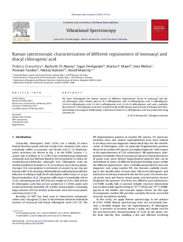 (PDF) Raman spectroscopic characterization of different regioisomers of ...