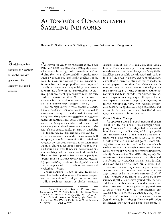 (PDF) Autonomous Oceanographic Sampling Networks