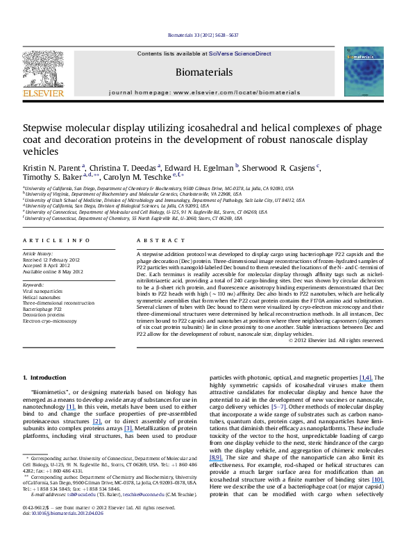 (PDF) Stepwise molecular display utilizing icosahedral and helical ...
