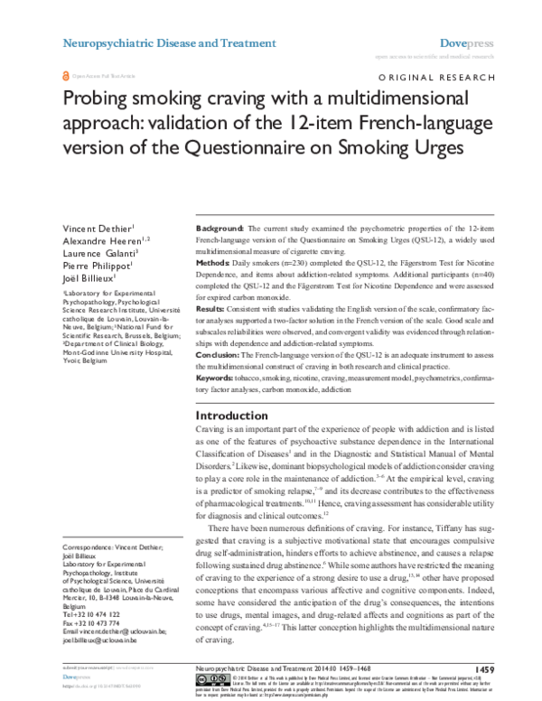 (PDF) Probing smoking craving with a multidimensional approach ...