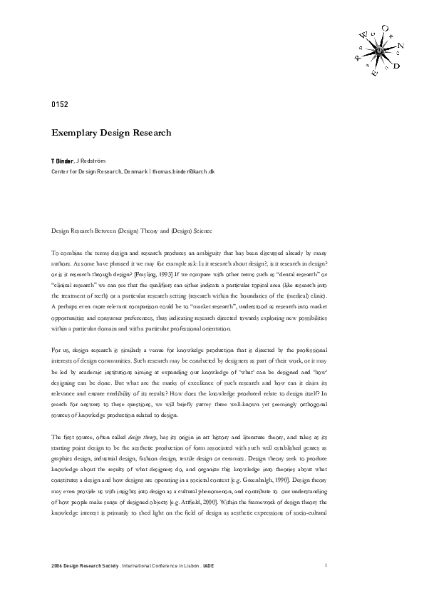(PDF) Exemplary design research