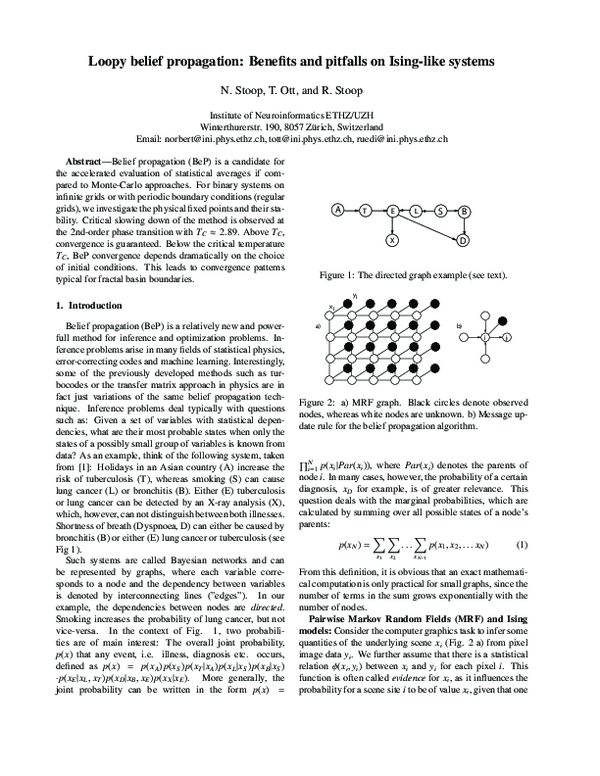 (PDF) Loopy belief propagation: Benefits and pitfalls on Ising-like systems
