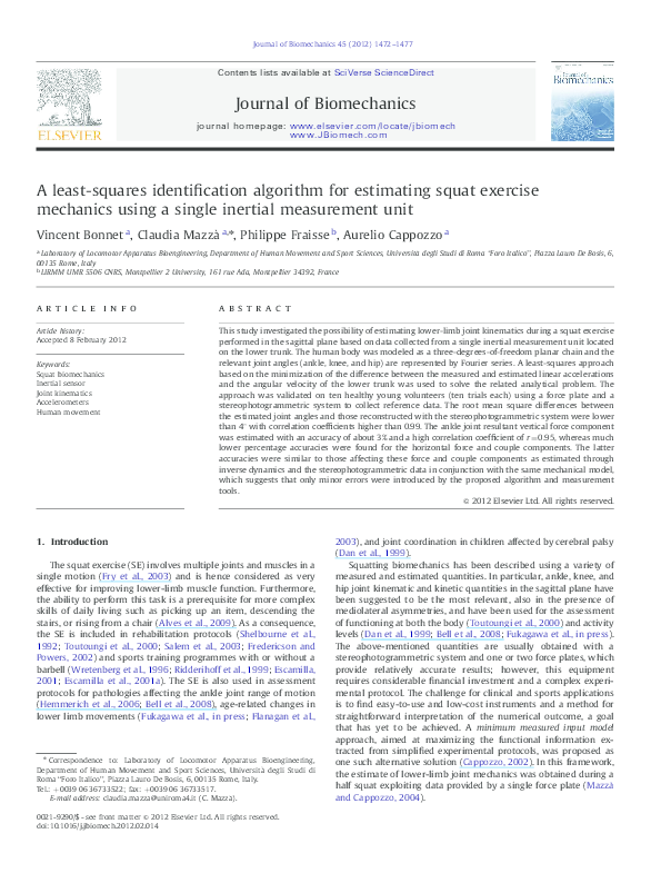 Pdf A Least Squares Identification Algorithm For Estimating Squat