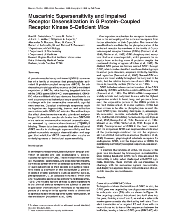 (PDF) Muscarinic supersensitivity and impaired receptor desensitization ...