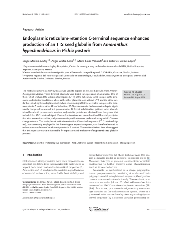 (PDF) Endoplasmic reticulum-retention C-terminal sequence enhances ...