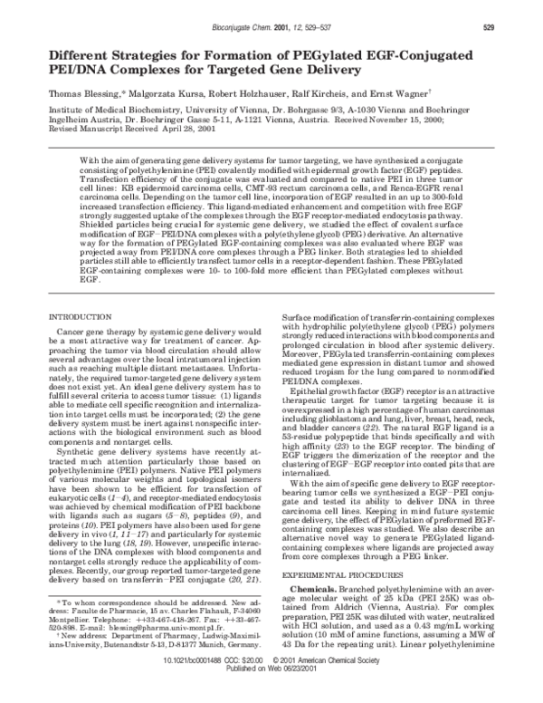 (PDF) Different Strategies for Formation of PEGylated EGF-Conjugated ...