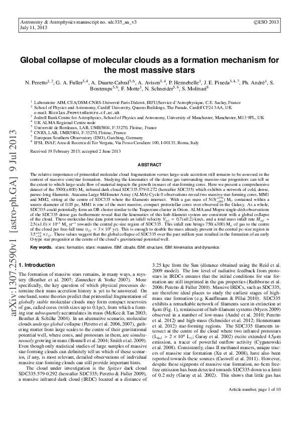 (PDF) Global collapse of molecular clouds as a formation mechanism for ...