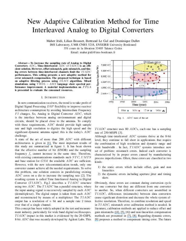 (PDF) New adaptive calibration method for Time Interleaved Analog to ...