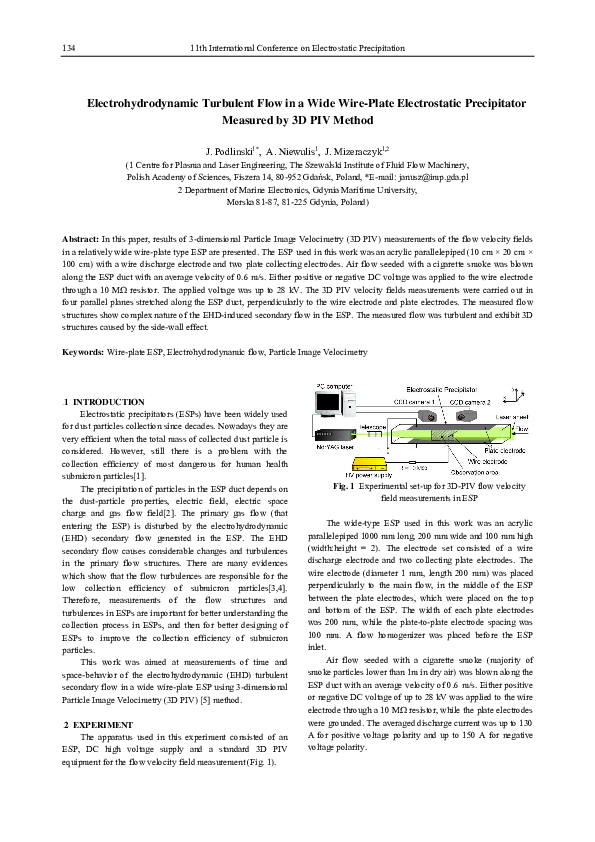 (PDF) Electrohydrodynamic Turbulent Flow in a Wide Wire-Plate ...