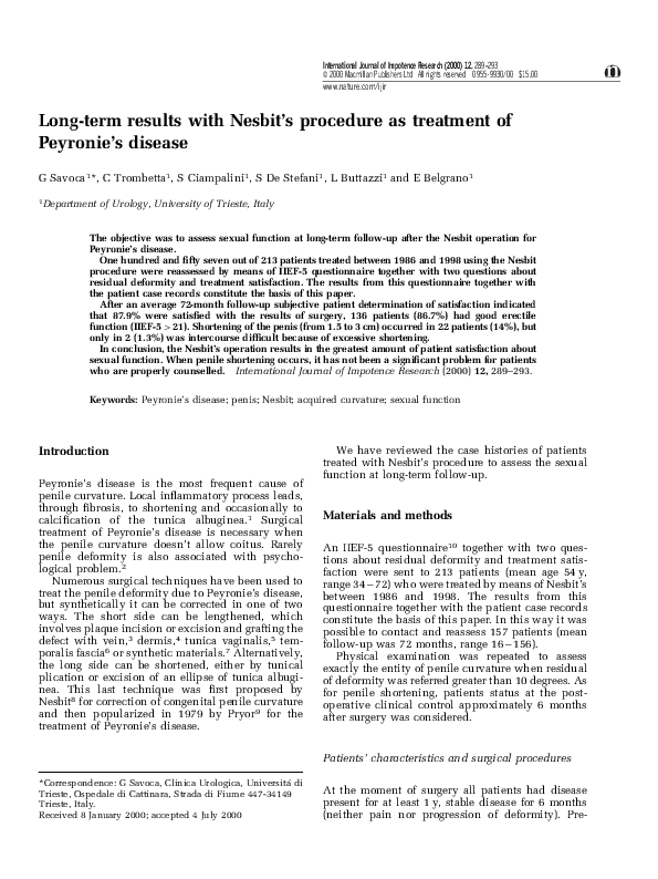 (PDF) Long-term results with Nesbit's procedure as treatment of ...