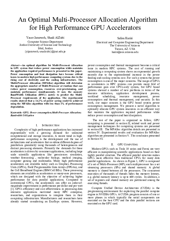 (PDF) An optimal multi-processor allocation algorithm for high ...