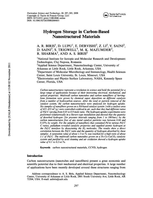 (PDF) Hydrogen Storage in Carbon-Based Nanostructured Materials