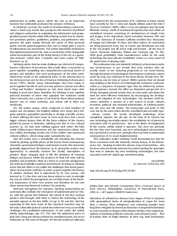 (PDF) Review of "Contested Spaces of Early America" by Juliana Barr and ...