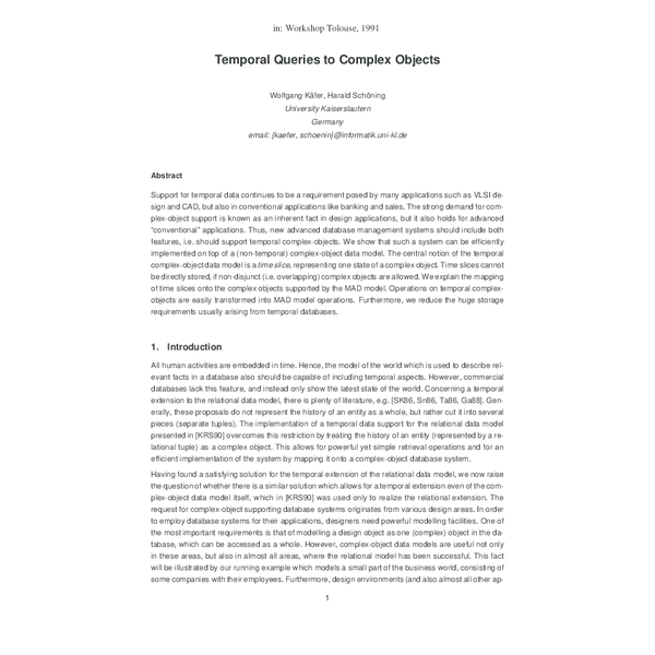 (PDF) Temporal Queries to Complex Objects