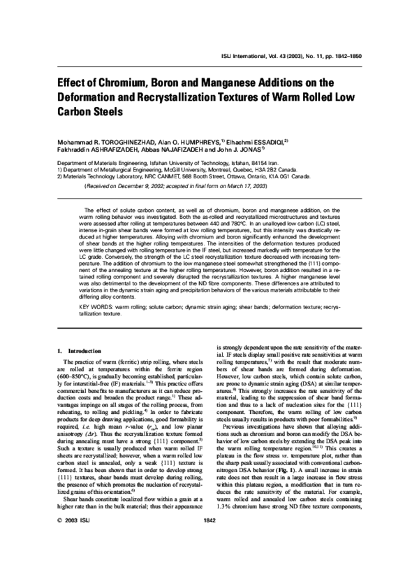(PDF) Effect of Chromium, Boron and Manganese Additions on the ...