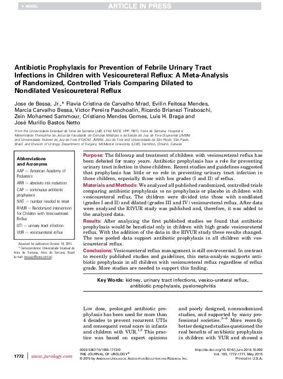 (PDF) MP44-04 ANTIBIOTIC PROPHYLAXIS FOR PREVENTION OF FEBRILE URINARY ...