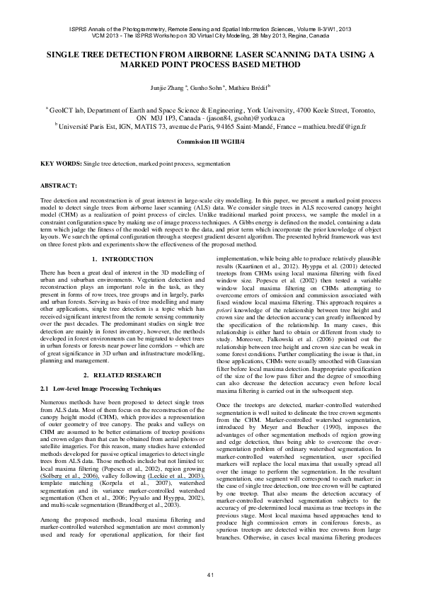 Pdf Single Tree Detection From Airborne Laser Scanning Data Using A