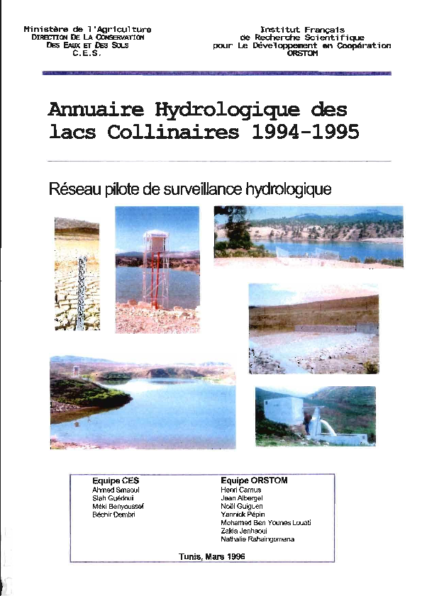 (PDF) Annuaire hydrologique des lacs collinaires 1996-1997 : réseau ...