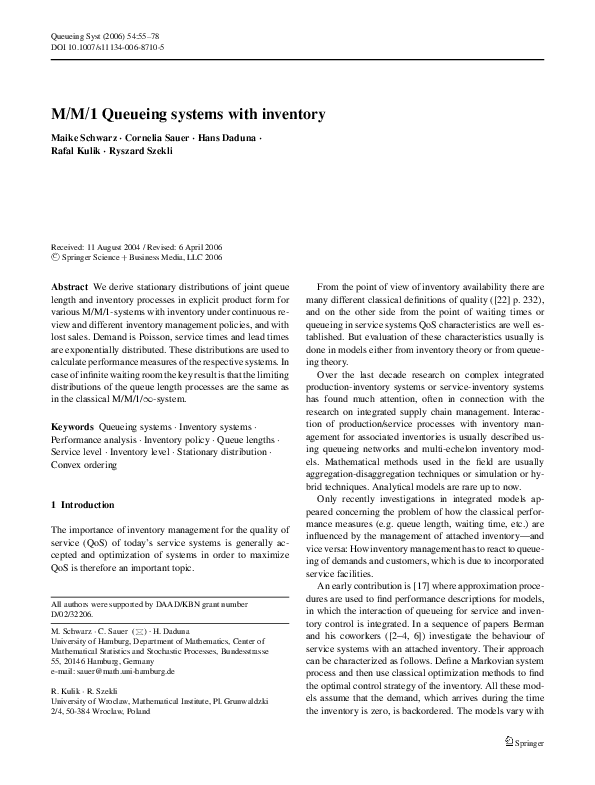 (PDF) M/M/1/K QUEUEING MODEL | HARIKANTO MOHODI - Academia.edu