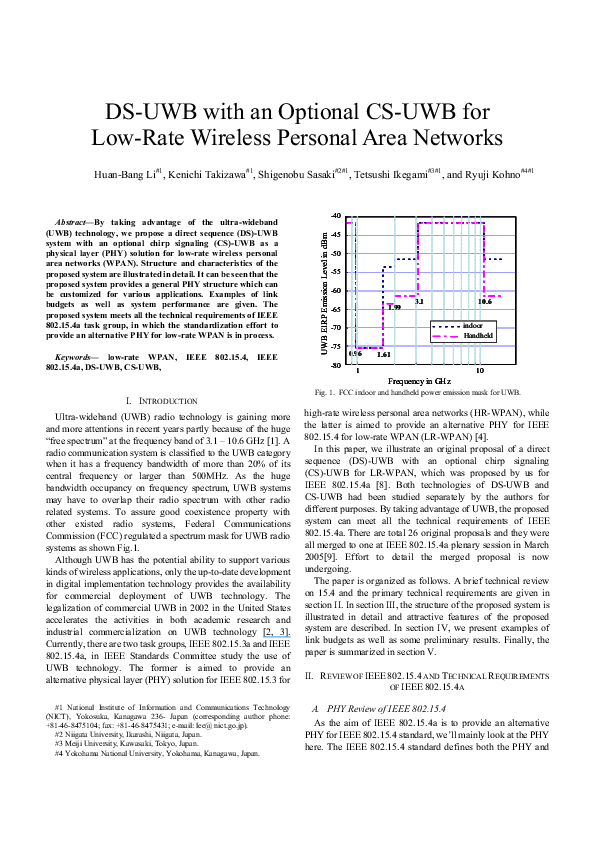 (PDF) DS-UWB with an Optional CS-UWB for Low-Rate Wireless Personal ...