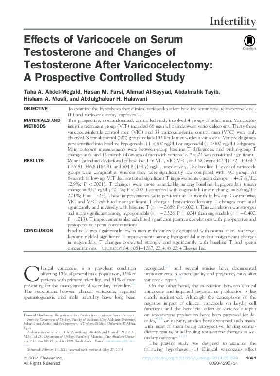 (PDF) Effects of Subinguinal Varicocele Ligation on Sperm Concentration ...