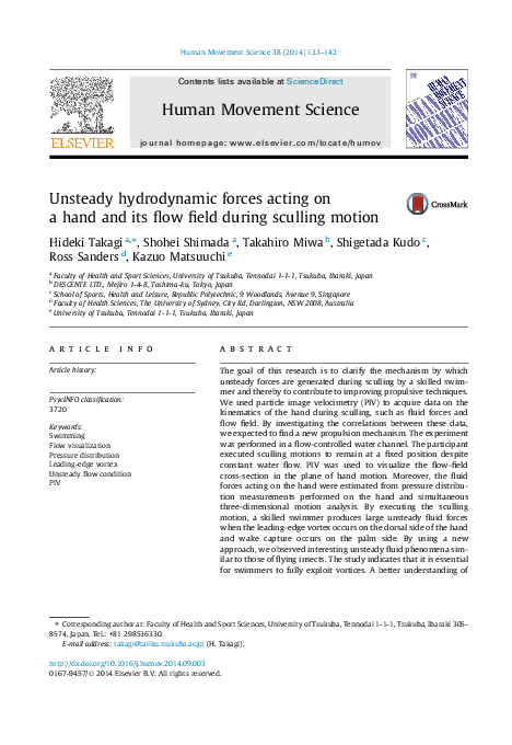 (PDF) Unsteady hydrodynamic forces acting on a hand and its flow field ...
