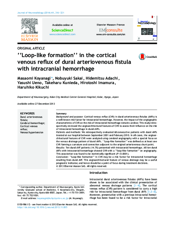 (PDF) Loop-like formation" in the cortical venous reflux of dural ...