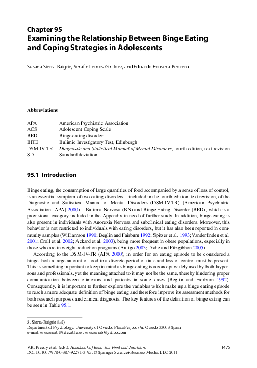 (PDF) Examining the Relationship between Binge Eating and Coping ...