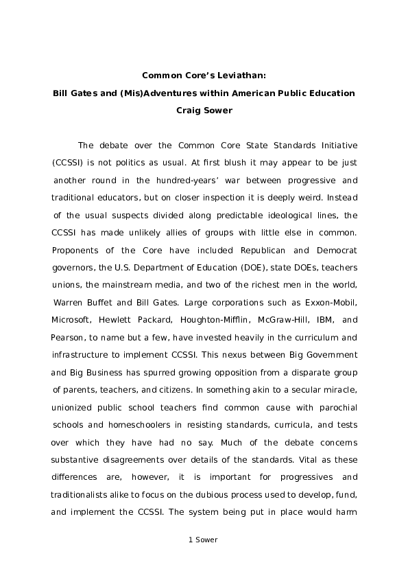 (DOC) Common Core's Leviathan: Bill Gates and (Mis)Adventures within ...