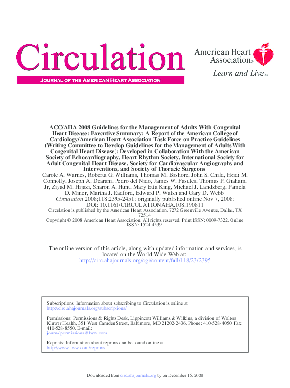 Pdf Acc Aha 2008 Guidelines For The Management Of Adults With