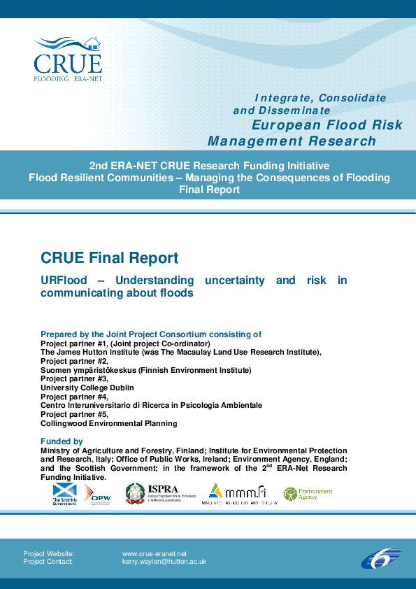 (PDF) Managing the Consequences of Flooding Final Report. CRUE Final ...