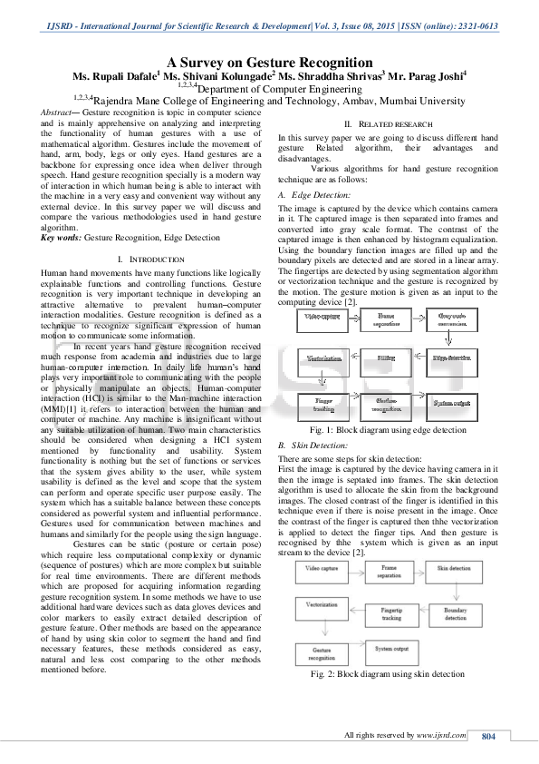 (PDF) A Survey on Gesture Recognition