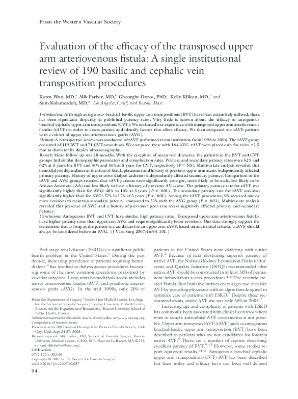 (PDF) Transposed brachial-basilic arteriovenous fistulas versus ...