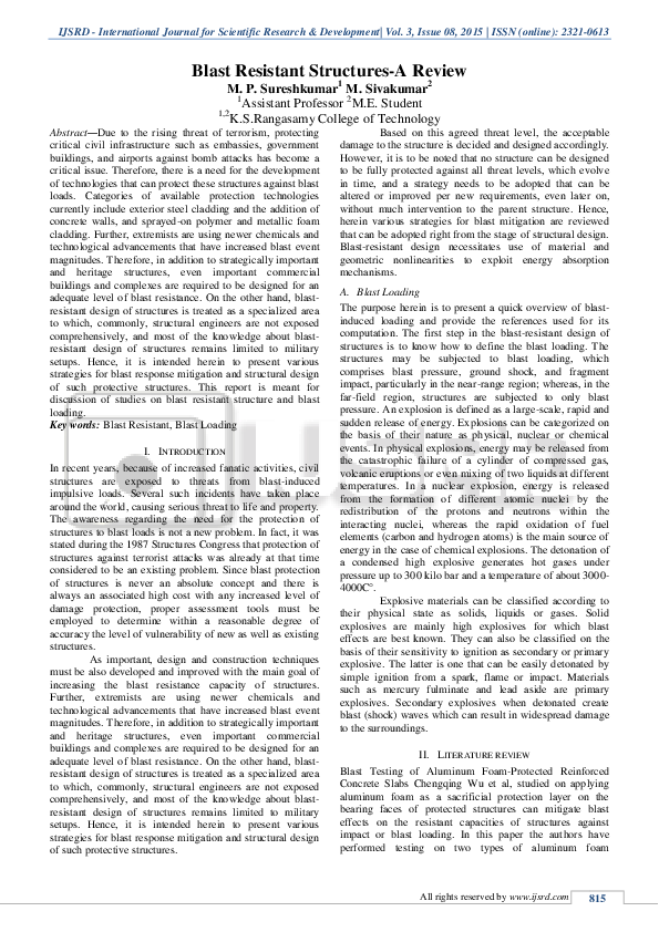 (PDF) Blast Resistant Structures-A Review