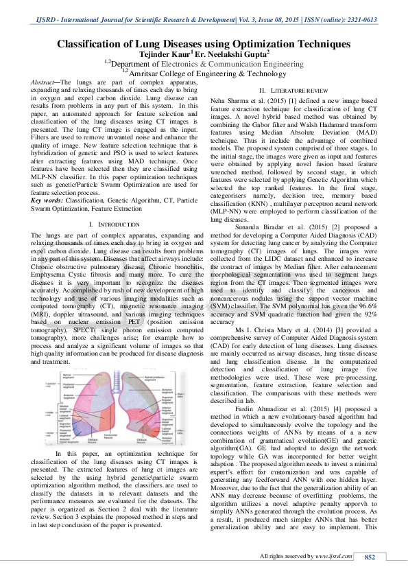 (PDF) Classification of Lung Diseases Using Optimization Techniques