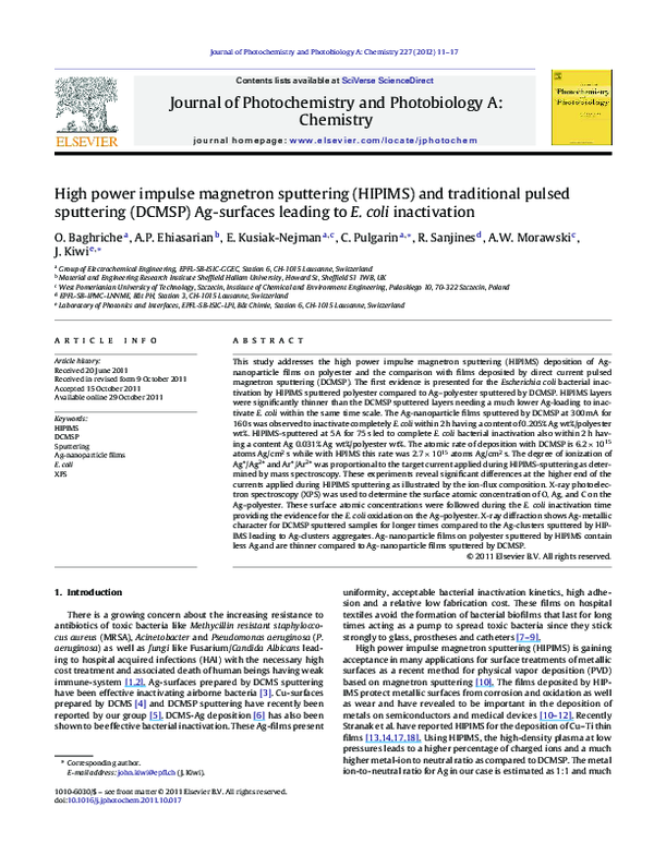 (PDF) High power impulse magnetron sputtering (HIPIMS) and traditional ...