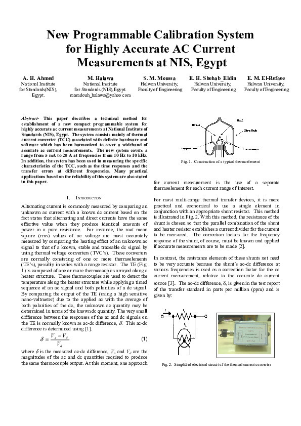 (PDF) New programmable calibration system for highly accurate AC ...
