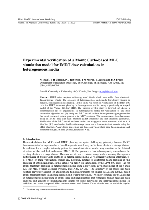 (PDF) Implementation of the AAPM task group 119 report for IMRT commissioning on a 3D dosimetric ...