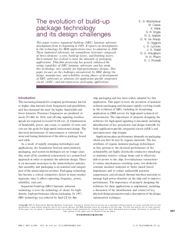 (PDF) The evolution of build-up package technology and its design ...