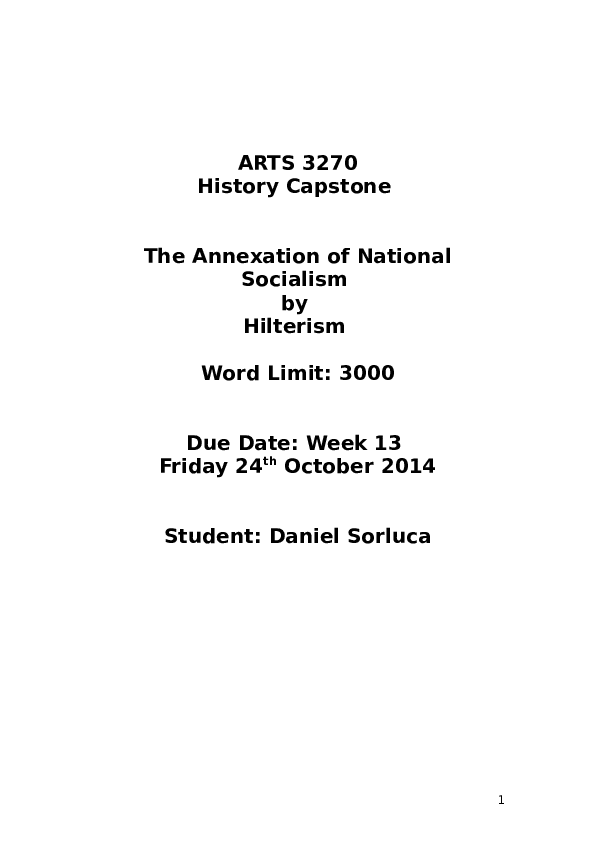 (DOC) The Annexation of National Socialism by Hitlerism